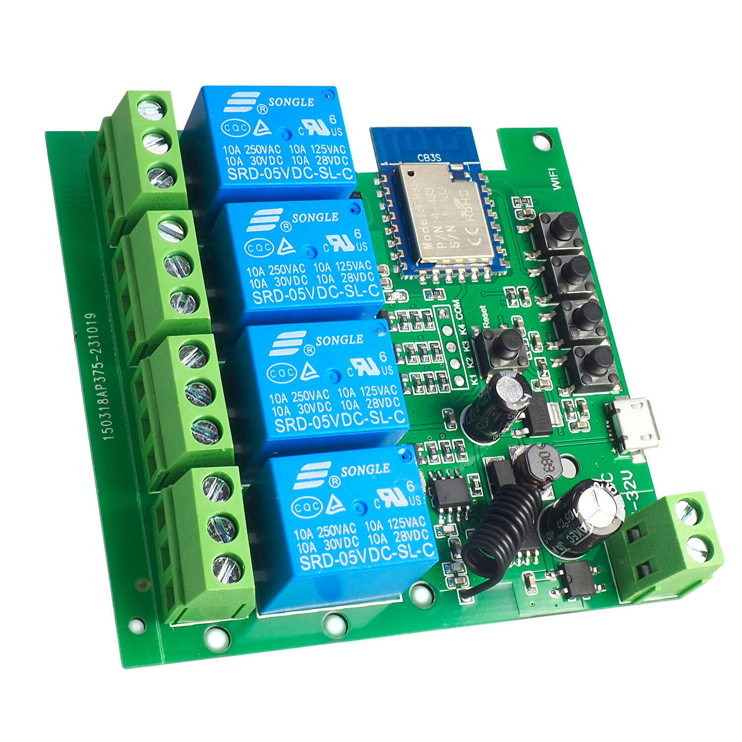 TUYA 4CH DC 5-32V 4 kanały Wifi+RF beznapięciowy | Tuya \ Przekaźniki ...